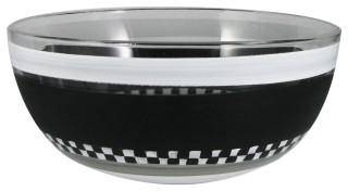 Black & Checkered Chalk 11" Bowl - Modern - Dining Bowls - Other - by ...