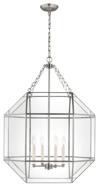 Morrison Four Light Lantern in Brushed Nickel - Transitional - Pendant ...