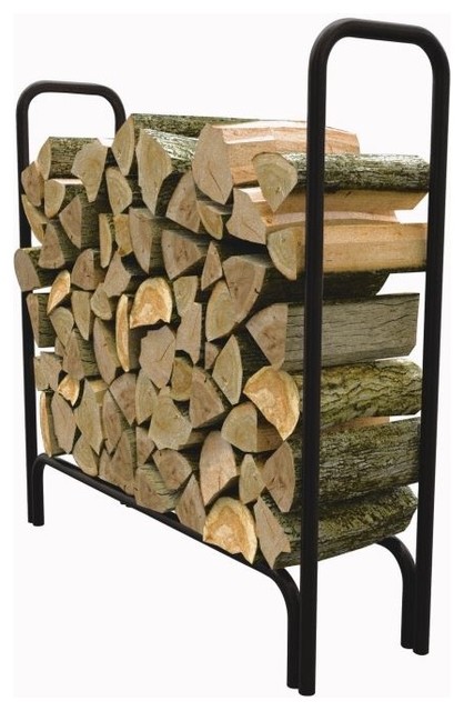 Panacea Deluxe Outdoor Log Rack, 4', Black - Transitional - Firewood ...