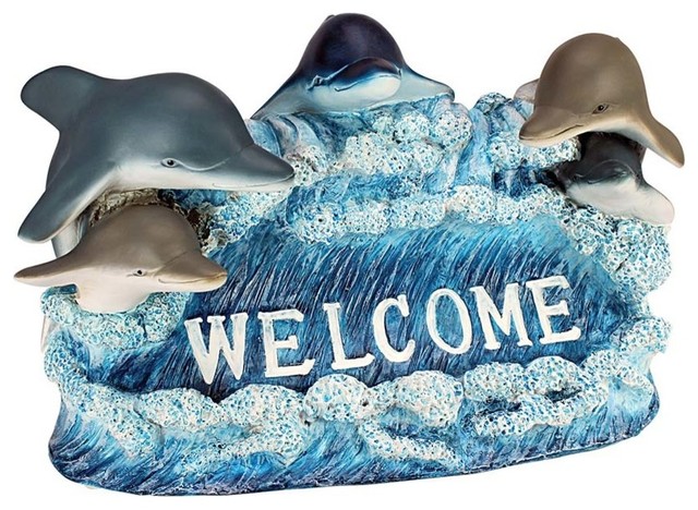 Dolphin Welcome Statue - Beach Style - Garden Statues And Yard Art - by ...