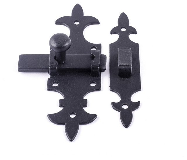 Black Cabinet Door Slide Latch Wrought Iron Slide Bolt Lock Renovators ...