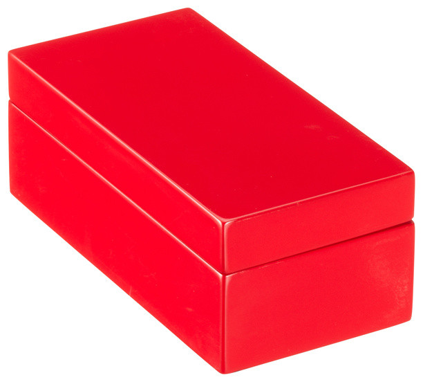 X-Small Lacquered Rectangular Box, Red - Modern - Decorative Boxes - by ...