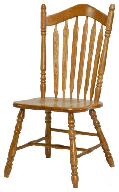 Harvest Oak Arched Back Hardwood Dining or Side Chair - Traditional ...