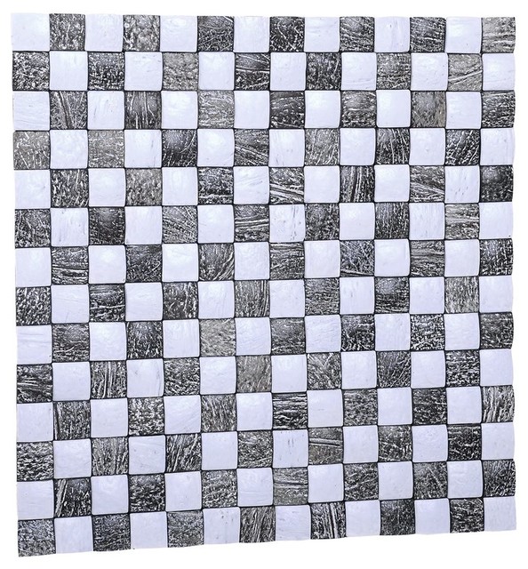 East at Main Tumbled Patchwork Coconut Shell Wall Tile - Tropical ...