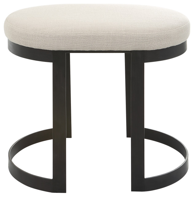 Uttermost Infinity Black Accent Stool - Transitional - Vanity Stools ...