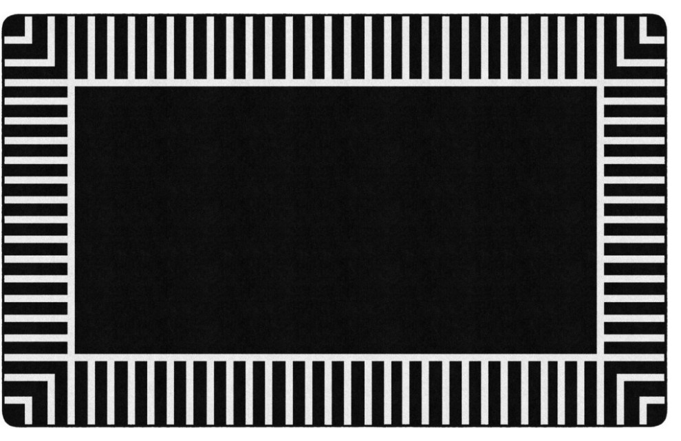 Flagship Carpets CA2012-44SG Industrial Chic Black/White Stripe Border ...