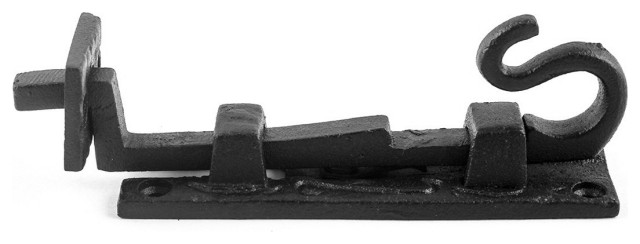 Renovators Supply Black Door Lock Latch 5" Wrought Iron Offset Slide ...