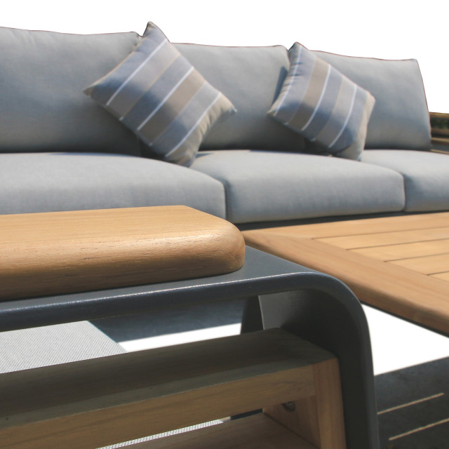 Palazzolo Outdoor Teak Patio and Coffee Table Set - Transitional ...