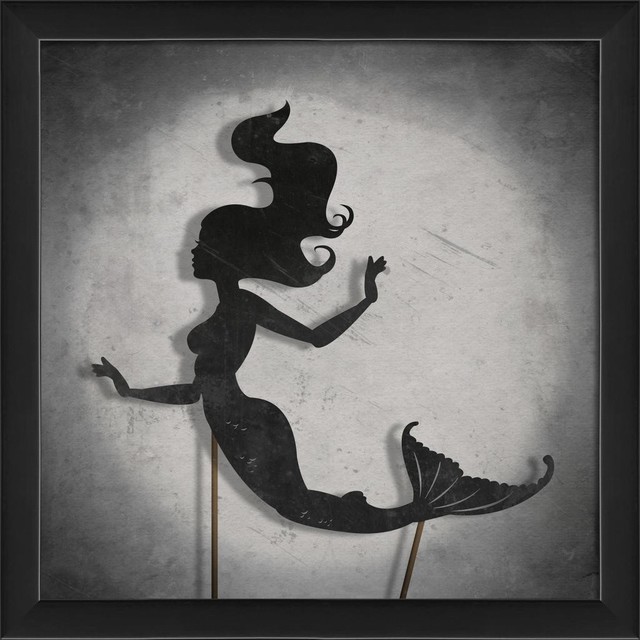 Shadow Puppet Mermaid Framed Artwork - Contemporary - Prints And ...