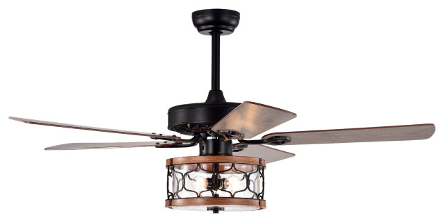 52" Pendant Ceiling Fan With Light Kit and Remote Downrod for bedroom ...