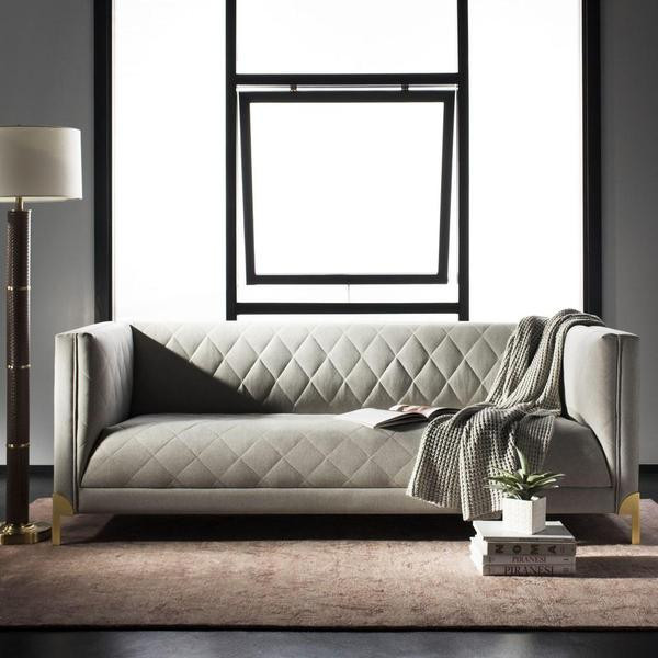 Mattie Diamond Trellis Sofa Light Gray - Contemporary - Sofas - by AED Luxury Home Decor | Houzz