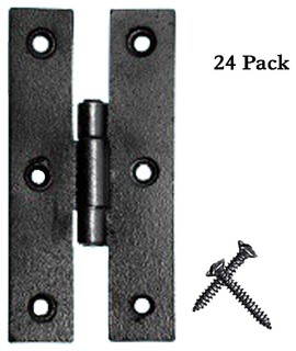 Black Wrought Iron H Flush Door Cabinet Hinge 3" L Mounting Hardware ...