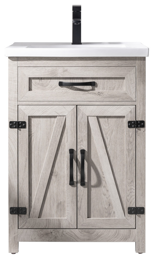 Farmhouse Rustic Single Bathroom Vanity Set - Farmhouse - Bathroom ...