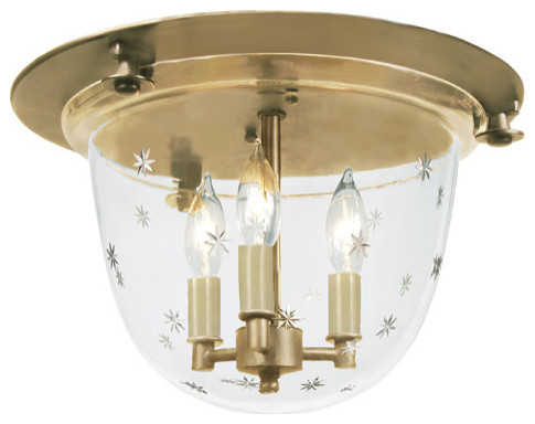 Harris Flush Mount Bell Lantern With Tiny Star Glass - Transitional ...