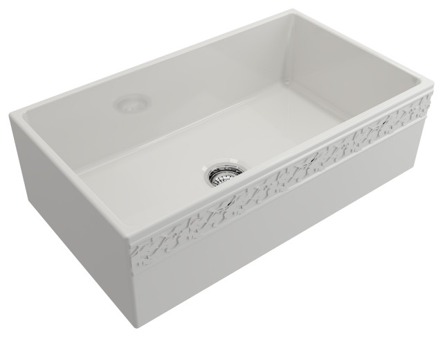 BOCCHI 1353-XXX-0120 Vigneto Apron Front Fireclay 33" Single Bowl ...