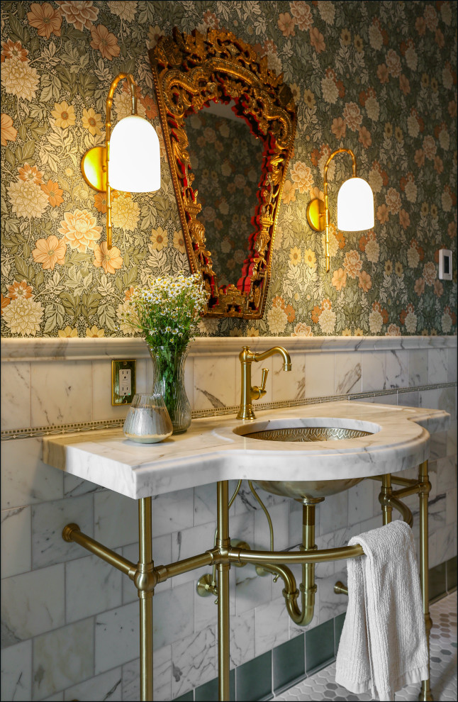 Bathroom with Custom Console Vanity - Traditional - Bathroom - Portland ...