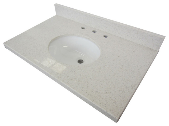 Fauceture KVPB3022M38 White Quartz Vanity, Tops, 17"x 14" Undermount ...