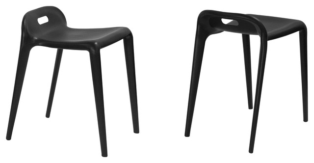 Mod Made Modern Stacking Plastic Stool Chair, Set of 2 - Midcentury ...