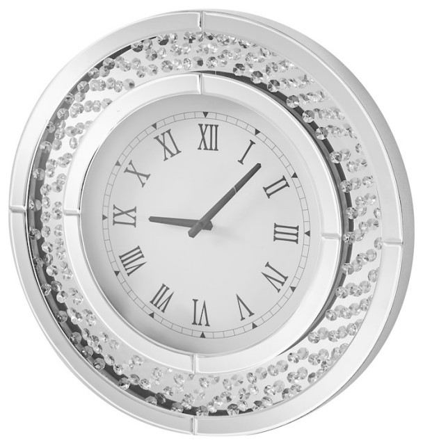 Elegant D Degreecor Sparkle 20" Contemporary Crystal Round Wall Clock ...