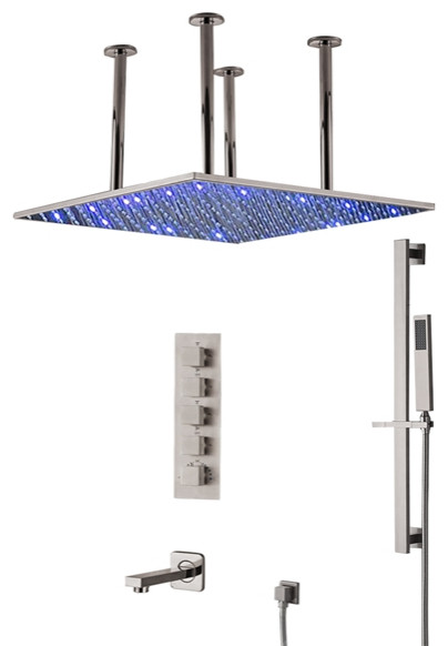 Fontana 20" Rainfall Mist Shower System With Handheld Shower, Brushed ...