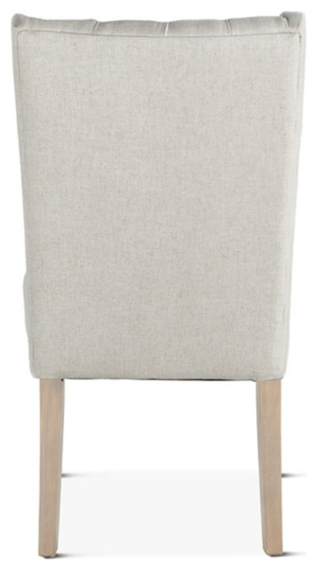 World Interiors Chloe 19" Fabric Dining Chairs in Off White/Natural ...