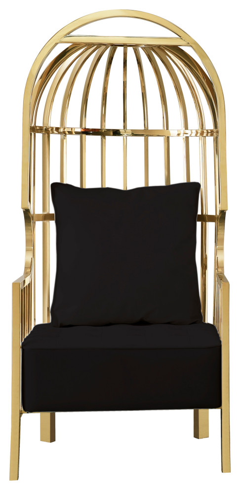 Infinity Black Velvet Metal Dome Chair - Contemporary - Armchairs And ...