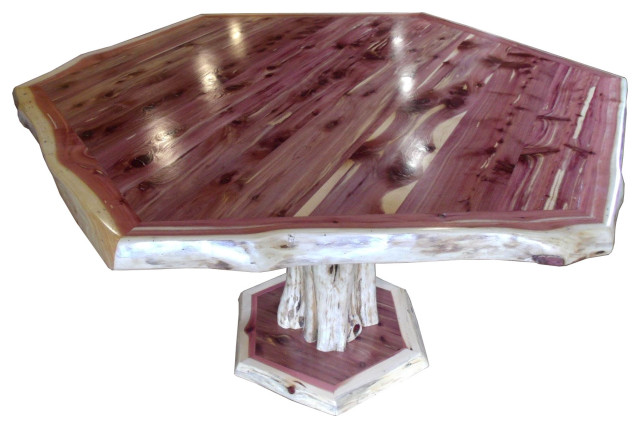 Red Cedar Log Hexagon Dining Set - Rustic - Dining Sets - by Furniture ...