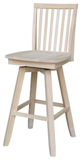 Mission Natural Wood Counter Height Stool With Swivel Seat in ...