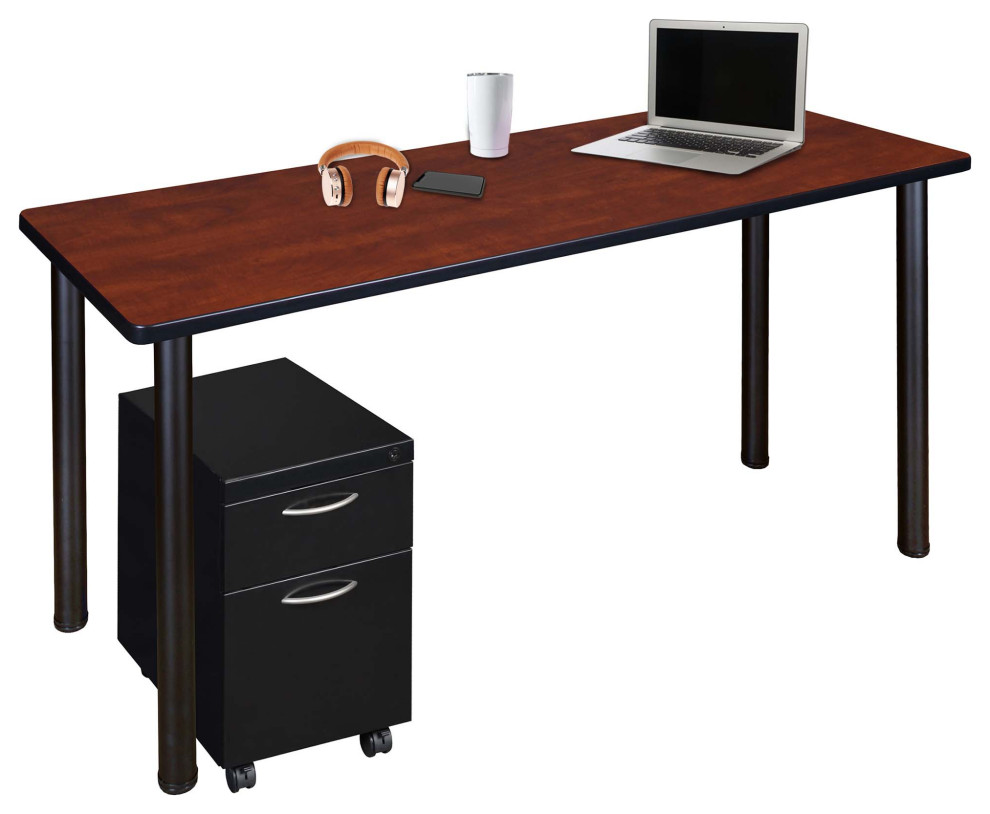 Regency Kee 48 x 24 in. Mobile Desk with Storage - Contemporary - Desks ...