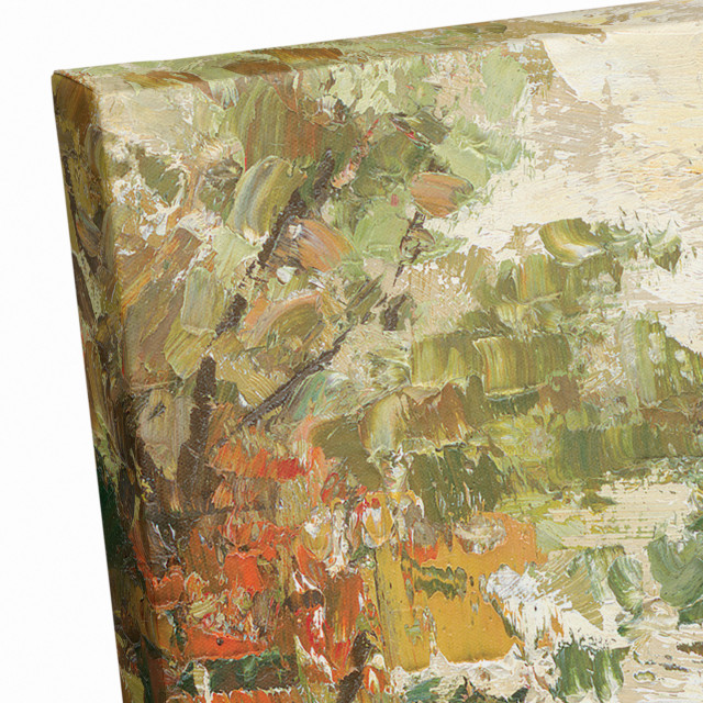 Red Orange Green Landscape 30x24 Canvas Wall Art - Contemporary ...