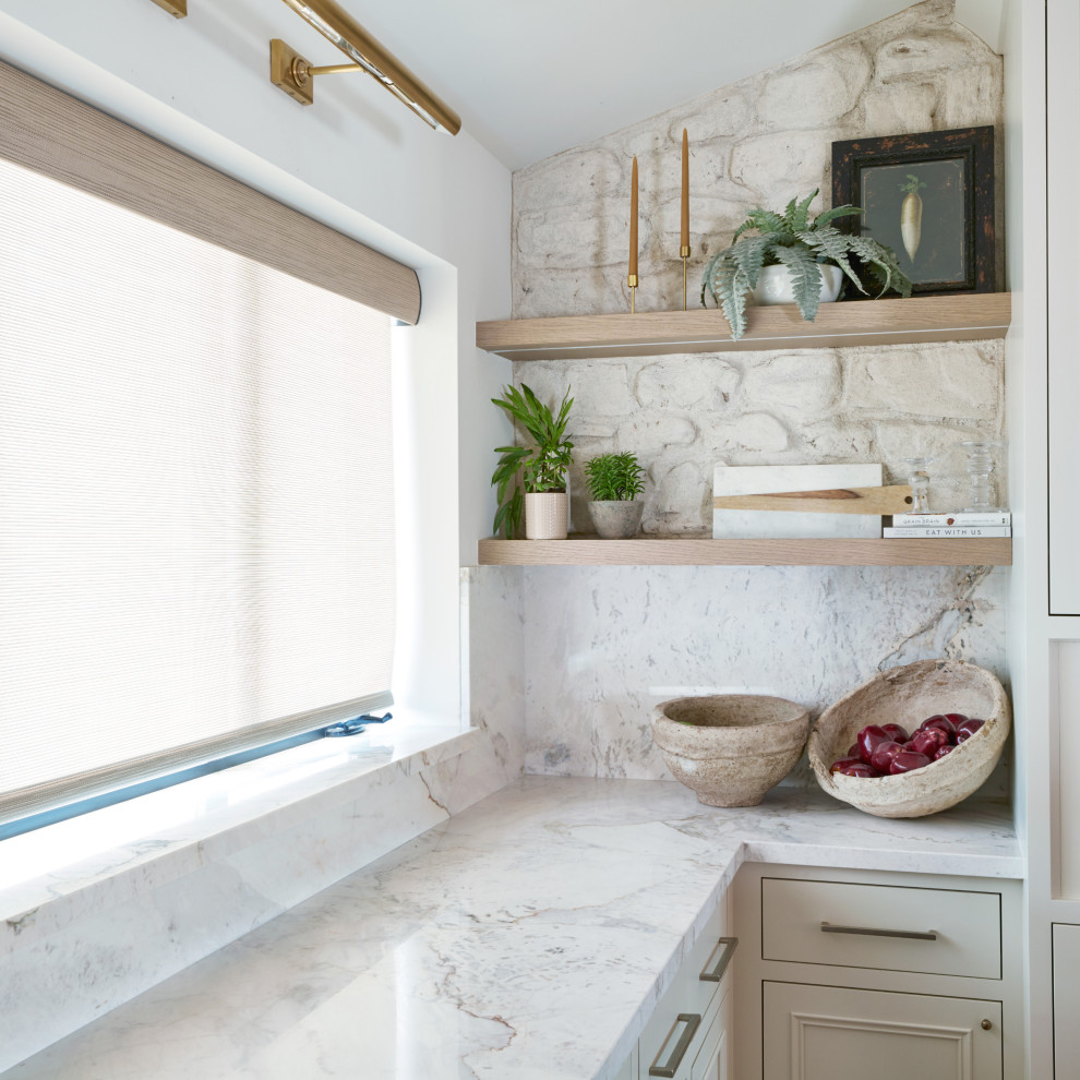 Calacatta Capixaba Marble Kitchen - Modern - Kitchen - Phoenix - by ...