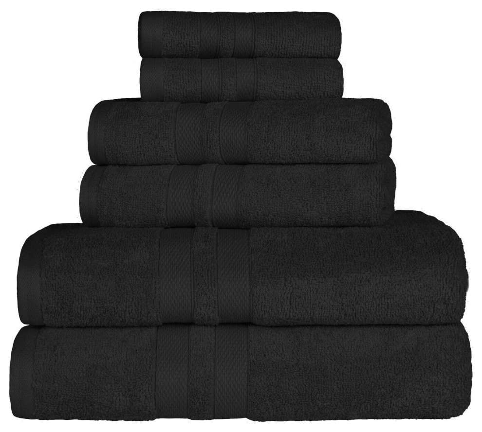 6 Piece Cotton Solid Soft Hand Bath Towel - Modern - Bath Towels - by ...