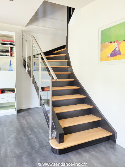 Balustrade inox et verre balancé - Modern - Staircase - Paris - by ...
