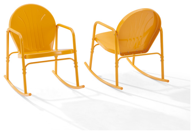 Griffith 2Pc Outdoor Metal Rocking Chair Set Gloss 2 Rocking Chairs ...