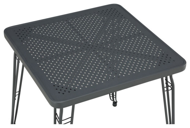 Benzara BM240810 Industrial Metal Pub Table With Perforated Star Top ...