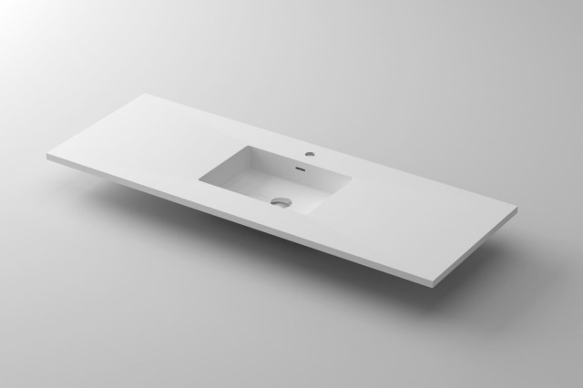 VIVA Stone 60" Single Sink Solid Surface Countertop - Contemporary ...