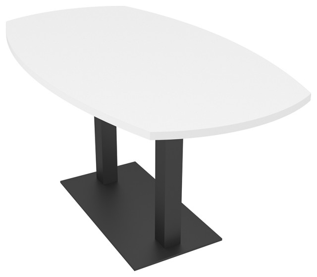 6 Person Small Arc Boat Conference Table with Data And Electric 6 Ft ...