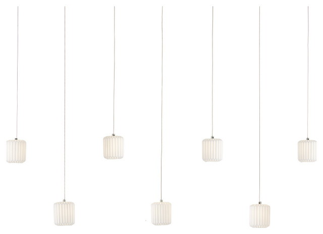 Dove 7-Light Pendant, White/Silver - Transitional - Pendant Lighting ...