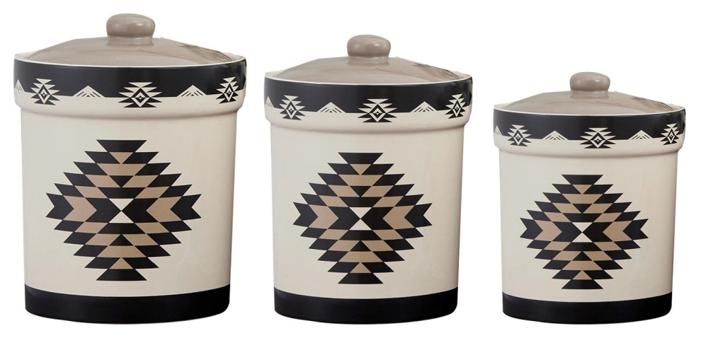Chalet Aztec Canister Set, 3 Piece - Southwestern - Kitchen Canisters ...