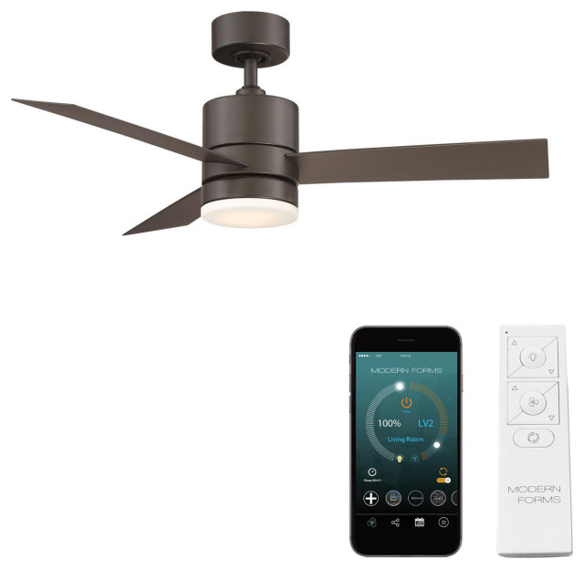 Axis 1 Light 44 in. Indoor Ceiling Fan, 3500K, Bronze - Transitional ...