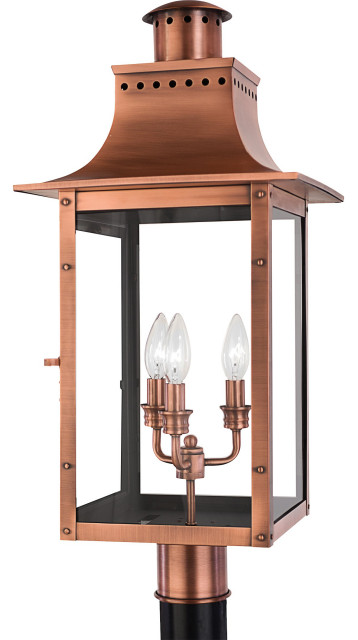 Luxury Antique Outdoor Post/Pier Light, Rustic Copper, UQL1410 ...