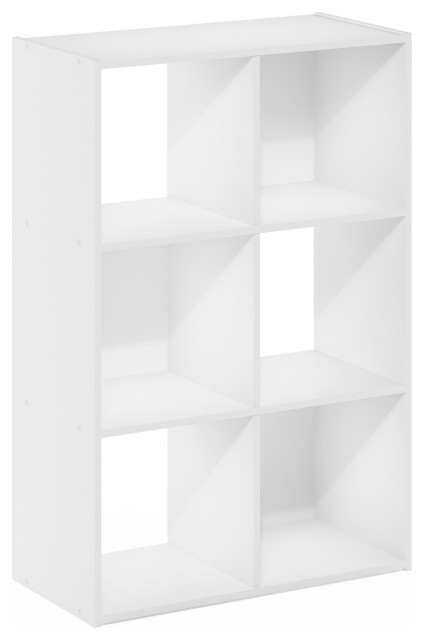 Furinno Pelli Cubic Storage Cabinet 3x2 White - Transitional - Storage ...