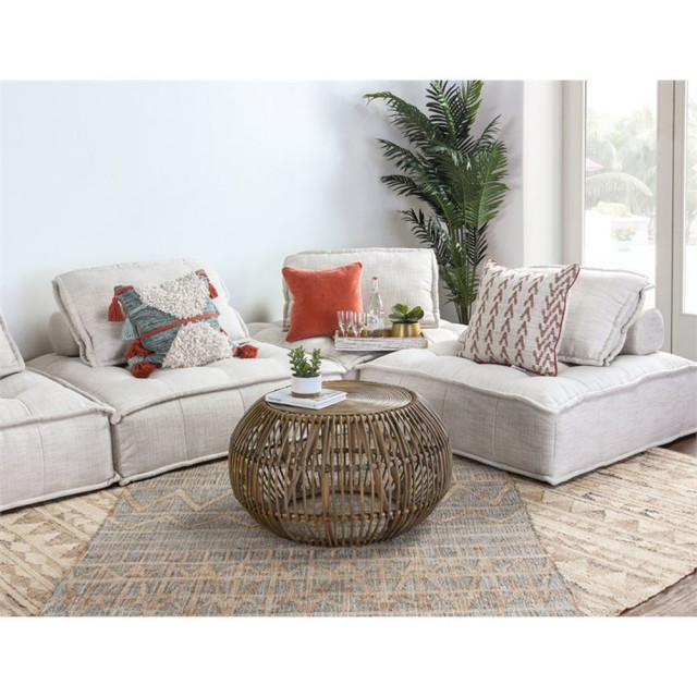 Trent Home Round Modern Wicker / Rattan Subalio Coffee Table in ...