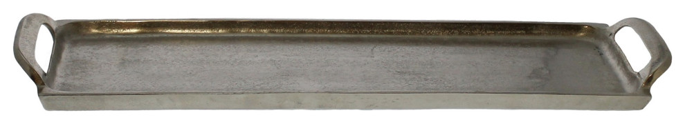 Silver Narrow Rectangular Tray - Transitional - Serving Trays - by ...