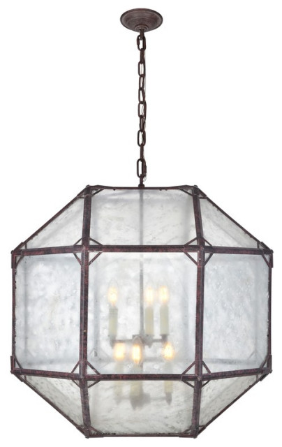 James 6-light Saddle Rust Chandelier - Transitional - Chandeliers - by ...