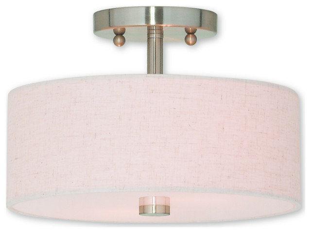 Meridian Ceiling Mount Brushed Nickel Transitional Flush Mount