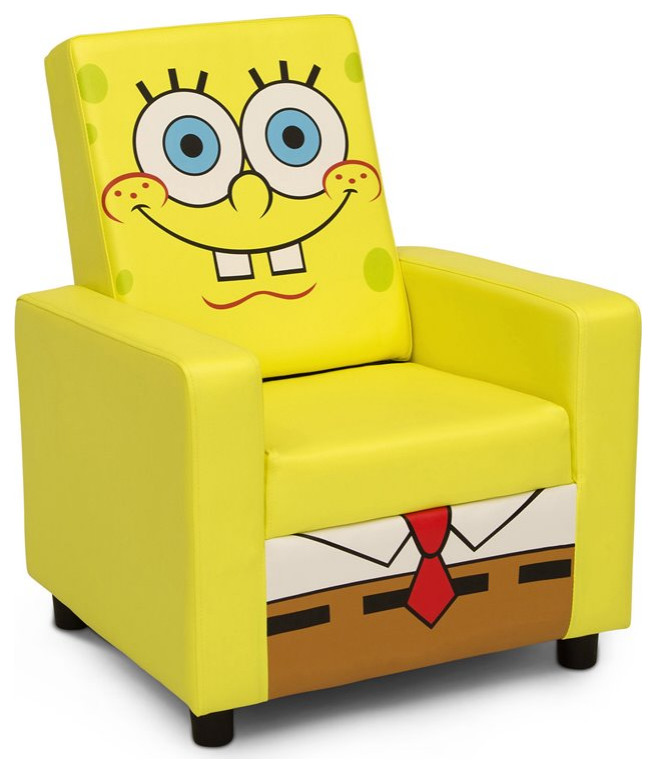 Delta Children SpongeBob SquarePants Wood & Fabric Upholstered Chair in ...