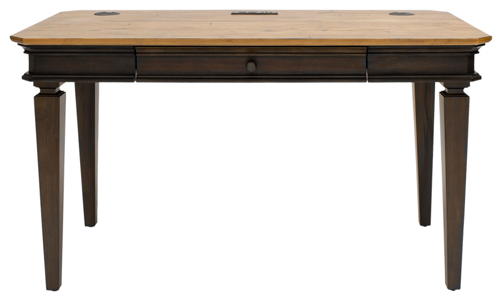 Executive Writing Desk, Writing Table, Office Desk, Brown - Traditional ...