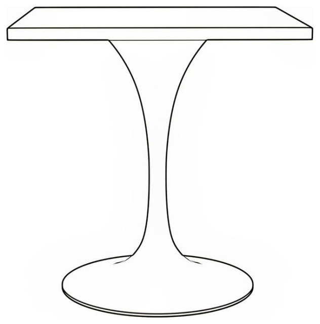 27 Square Dining Table, Black Base with Laminated White Marbleized Top ...