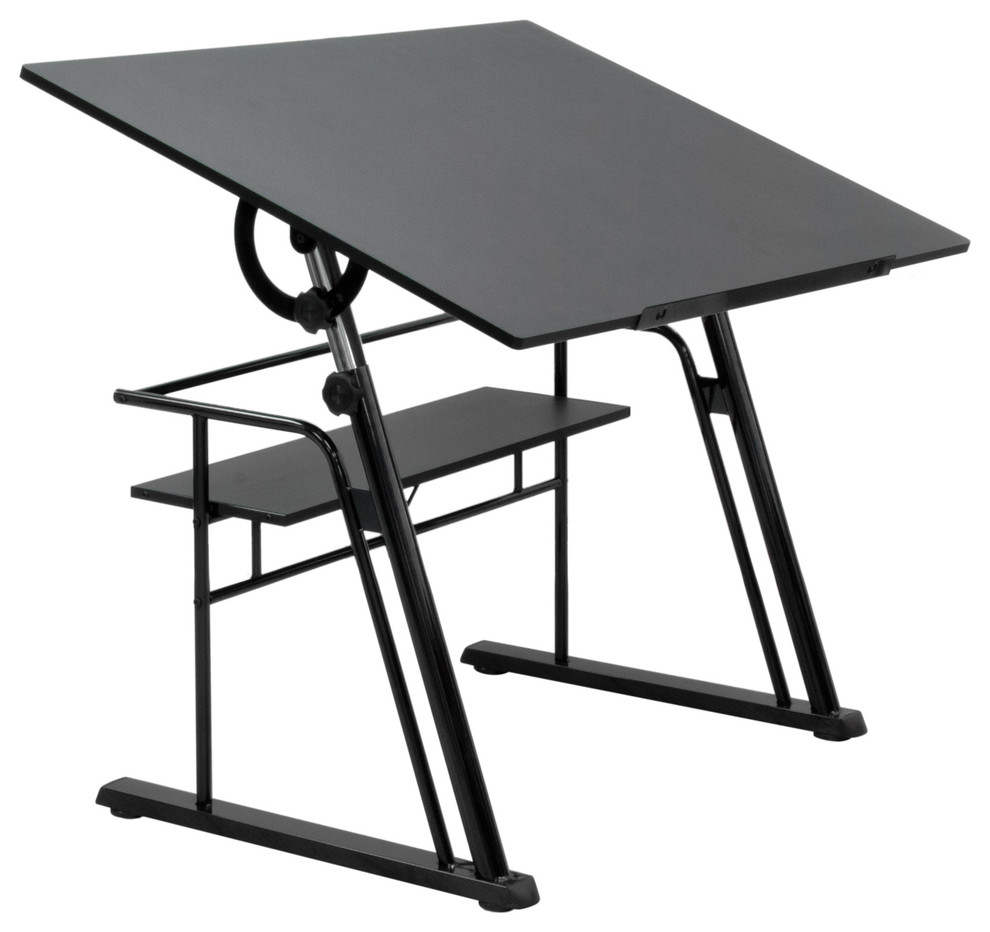Zenith Drafting Table, Black - Contemporary - Drafting Tables - by ...
